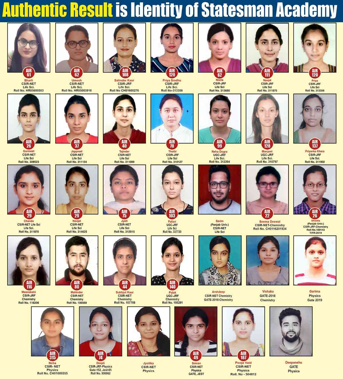 CSIR Ugc Net Life Science Coaching in Chandigarh | Statesman Academy CSIR Ugc Net Life Science Coaching in Chandigarh | Statesman Academy